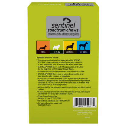 Sentinel® Spectrum® Chews | 6 in 1 Protection: Heartworms, fleas ...